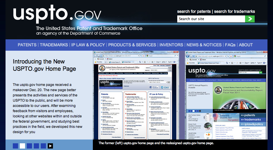 USPTO gets a new website! | Indiana Intellectual Property Blog